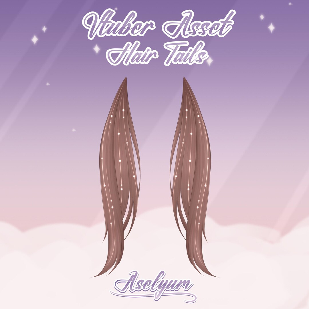 Rigged Vtuber Asset | Hair Tails With Accessories - Etsy