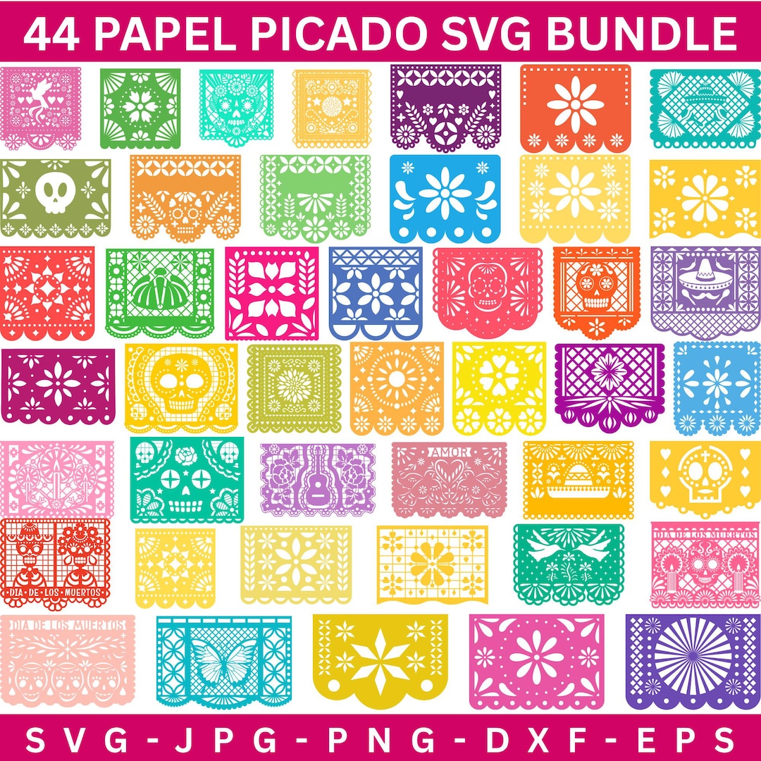 Papel Picado SVG Bundle, Fiesta Banner Clipart (digital Download) - Etsy