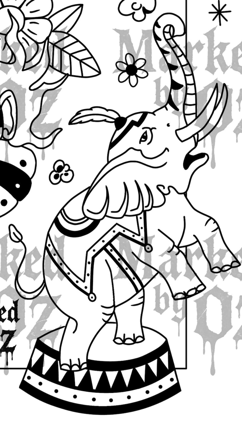 Vintage Circus Tattoo Flash Sheet – American Traditional Design ...