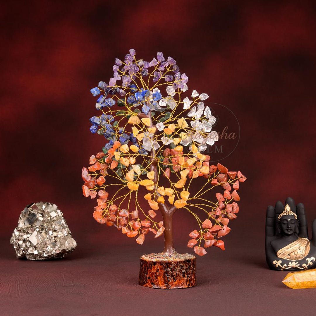 Seven Chakra Tree of Life, Crystal Tree for Positive Energy ...