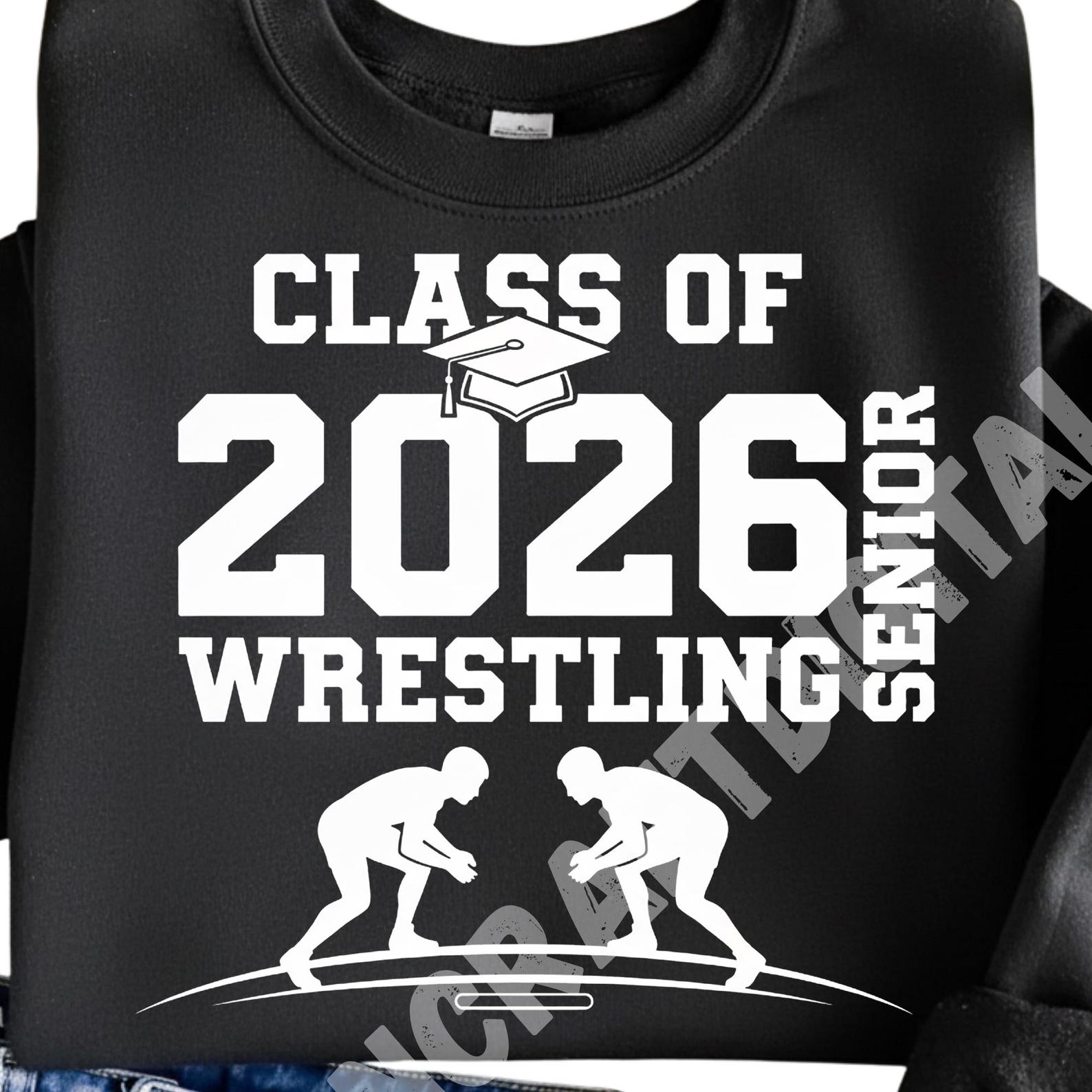 Senior Wrestling Player 2026 PNG | Wrestling Graduation Shirt Design ...