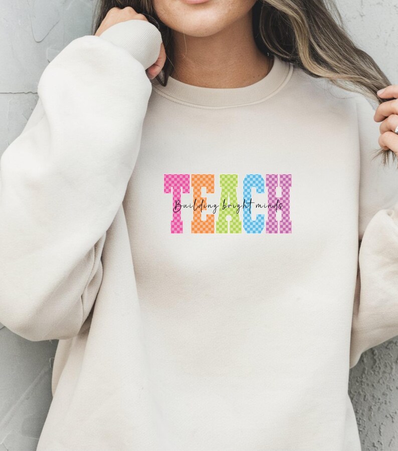Teach Crewneck Sweatshirt, Teacher Appreciation Gift, Back to School - Etsy