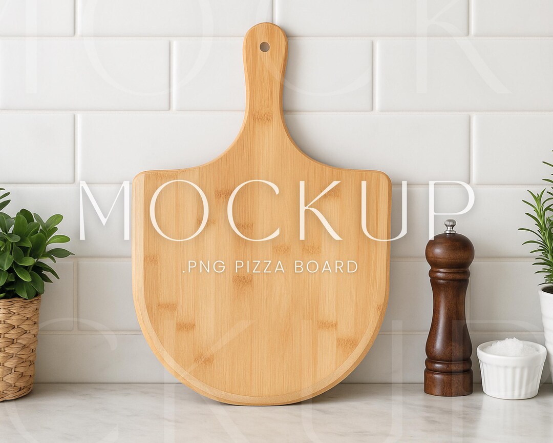 Printify Bamboo Pizza Board Mockup | 15.5 X 11 Inch Engraving Bamboo ...