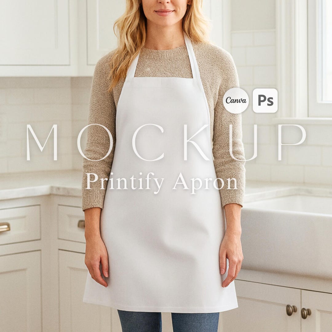 Realistic AOP Apron Mockup Printify Apron Mock Print on Demand POD ...