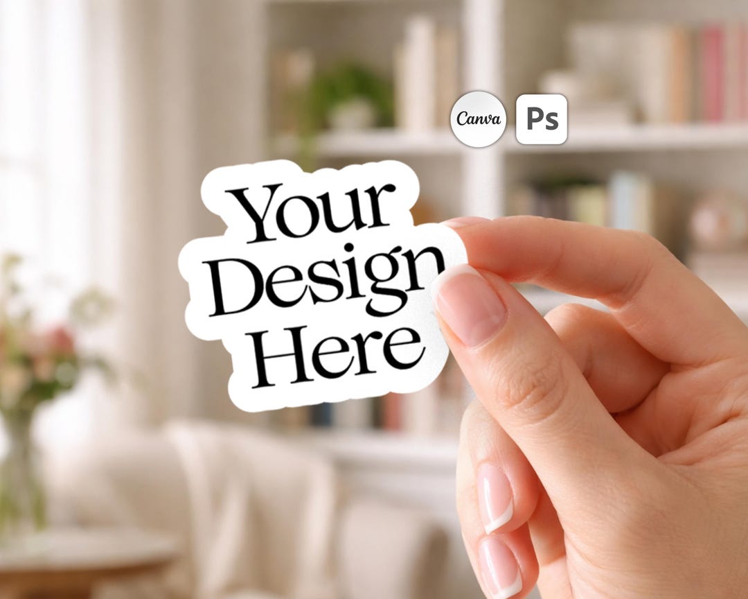 Die Cut Sticker Mockup Print on Demand Printify Sticker Mockup Canva ...