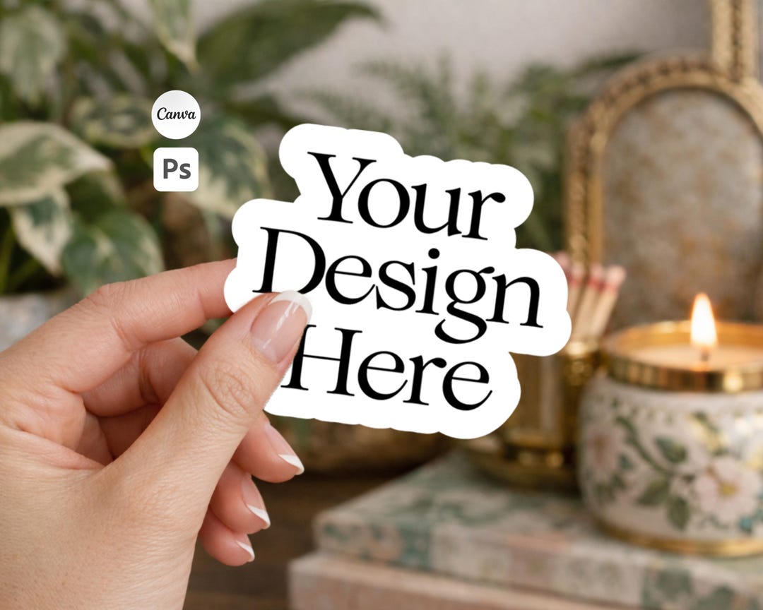 Die Cut Sticker Mockup Print on Demand Printify Sticker Mockup Canva ...