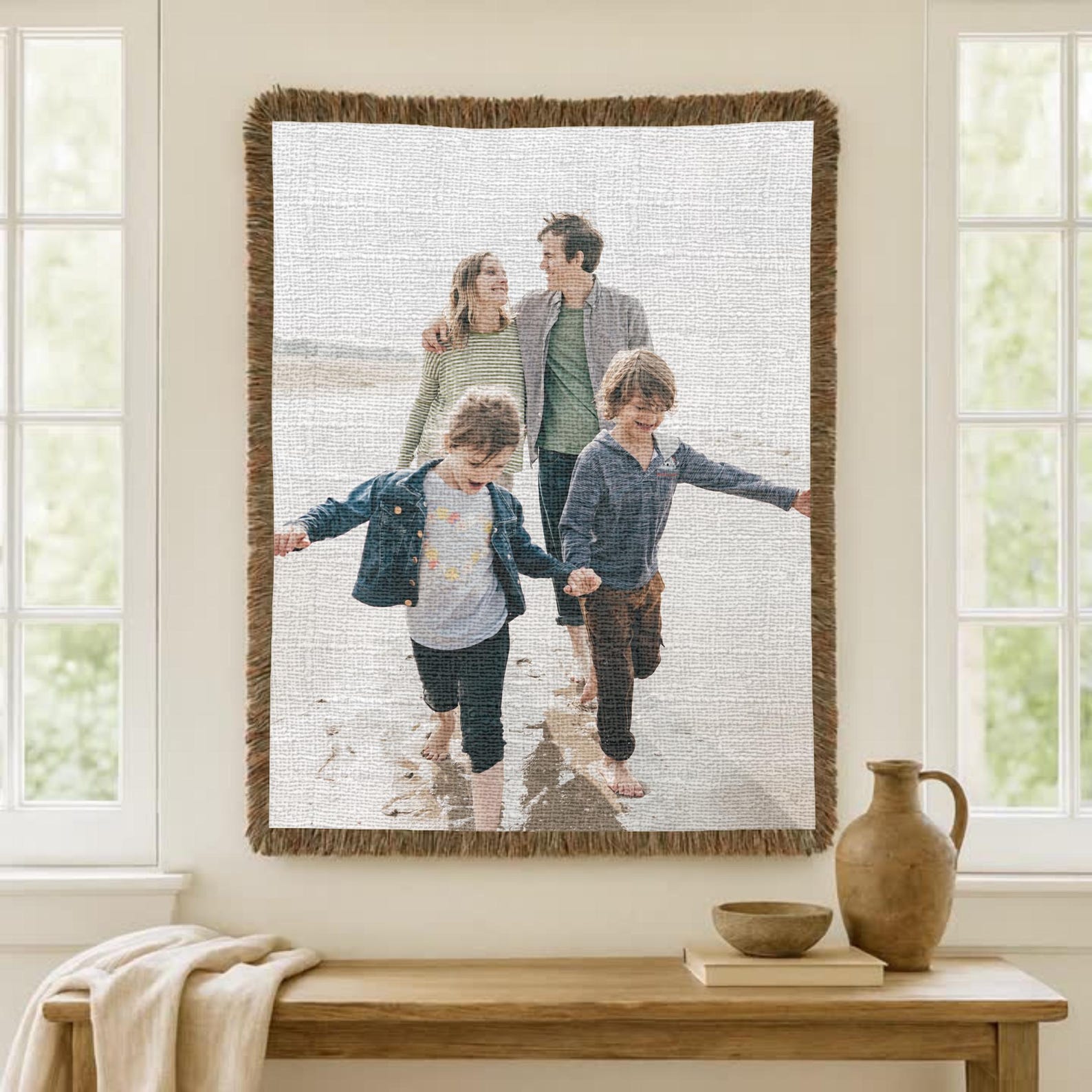 Realistic Video Woven Blanket Mockup Printify Woven Throw Blanket Mock ...