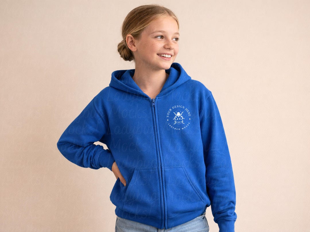Royal Blue Gildan 18600B Mockup Front Youth G18600B Mock up | Kids ...