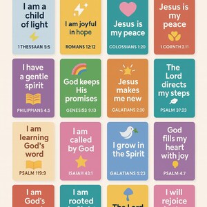 Kids Bible Affirmation Cards – Printable Scripture Notes or Lunchbox ...