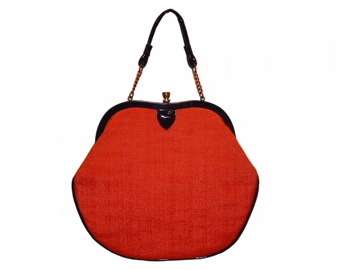 Ultra Chic 50s Coral Colored Handbag - Etsy