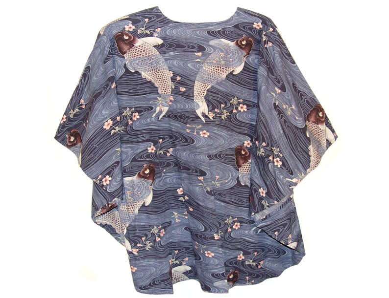 Vintage Cape, Japanese Koi Design, Made in Hawaii, Vintage 1980s - Etsy