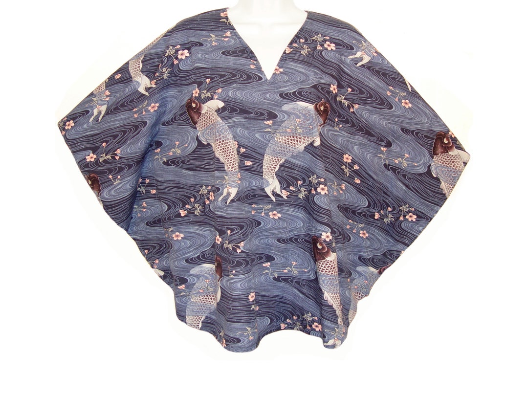 Vintage Cape, Japanese Koi Design, Made in Hawaii, Vintage 1980s - Etsy
