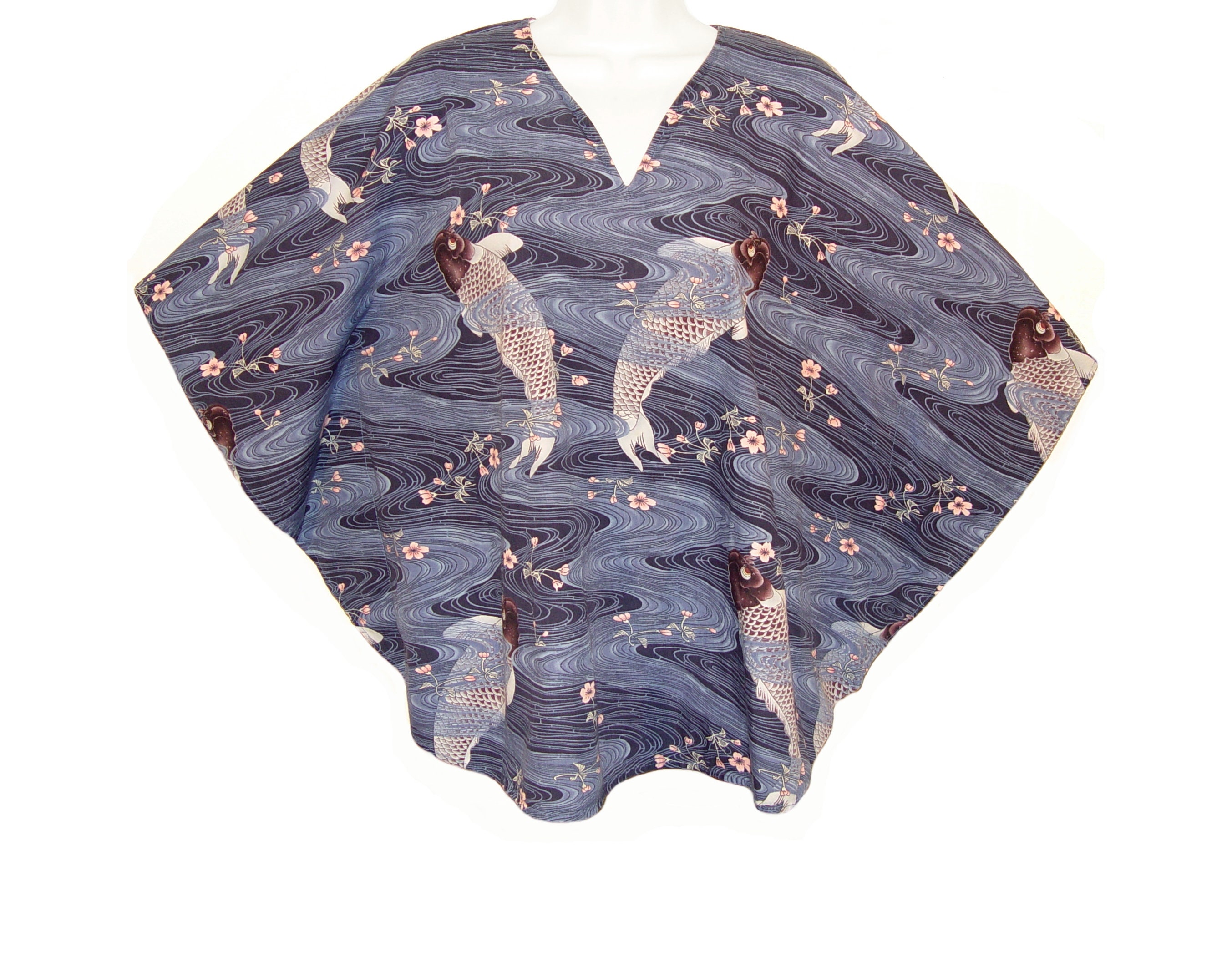 Vintage Cape, Japanese Koi Design, Made in Hawaii, Vintage 1980s - Etsy