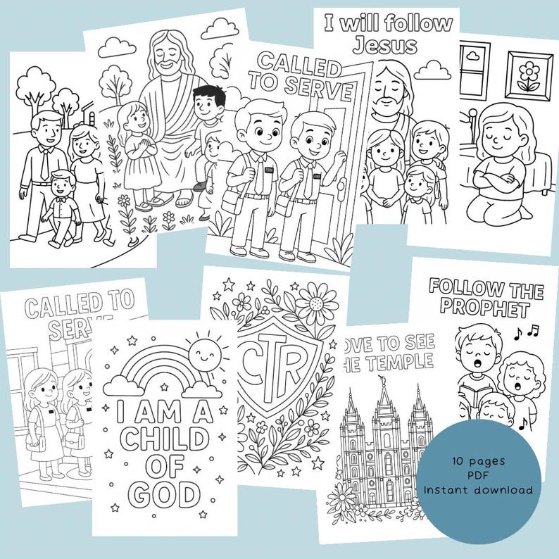 LDS Coloring Pages Bundle: Gospel Learning Activities (printable Pdfs ...