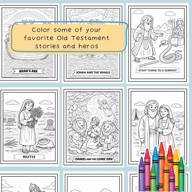 Old Testament Coloring Pages: Bible Story Printables (PDF Download) - Etsy