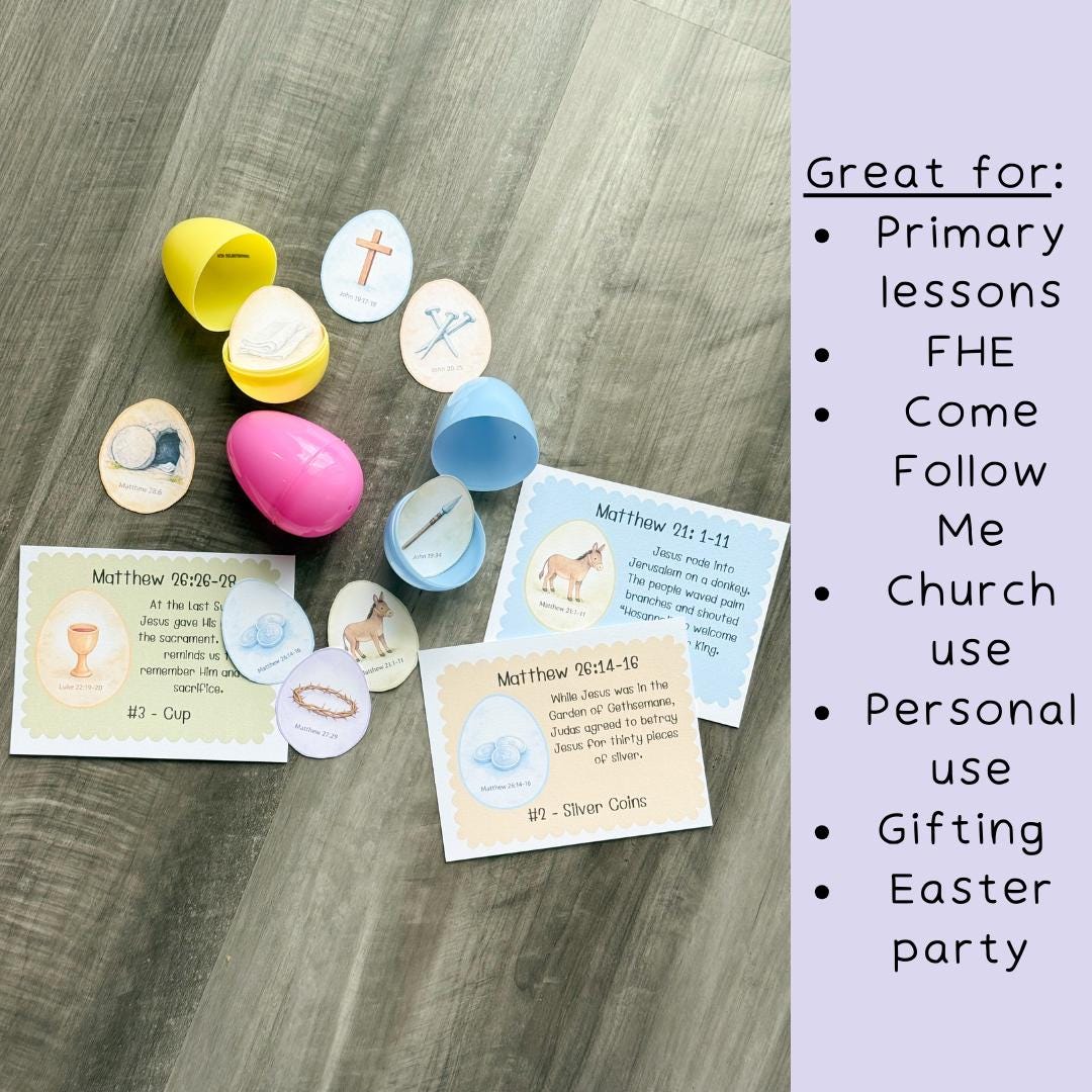 Resurrection Eggs Printable | LDS Holy Week Scripture Cards | Christ ...