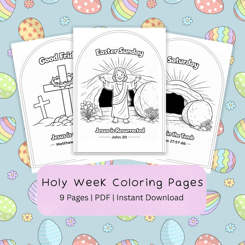 Holy Week Coloring Pages | Christ Centered Easter Printable for Kids ...