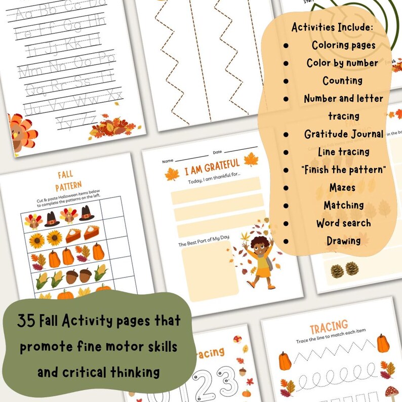 Fall Homeschool Morning Menu: Preschool Binder Activities (PDF Download ...