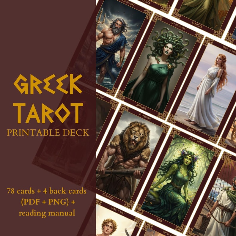 Greek Mythology Tarot – Digital Deck + PDF Guide (ITA E EN) | Gods ...