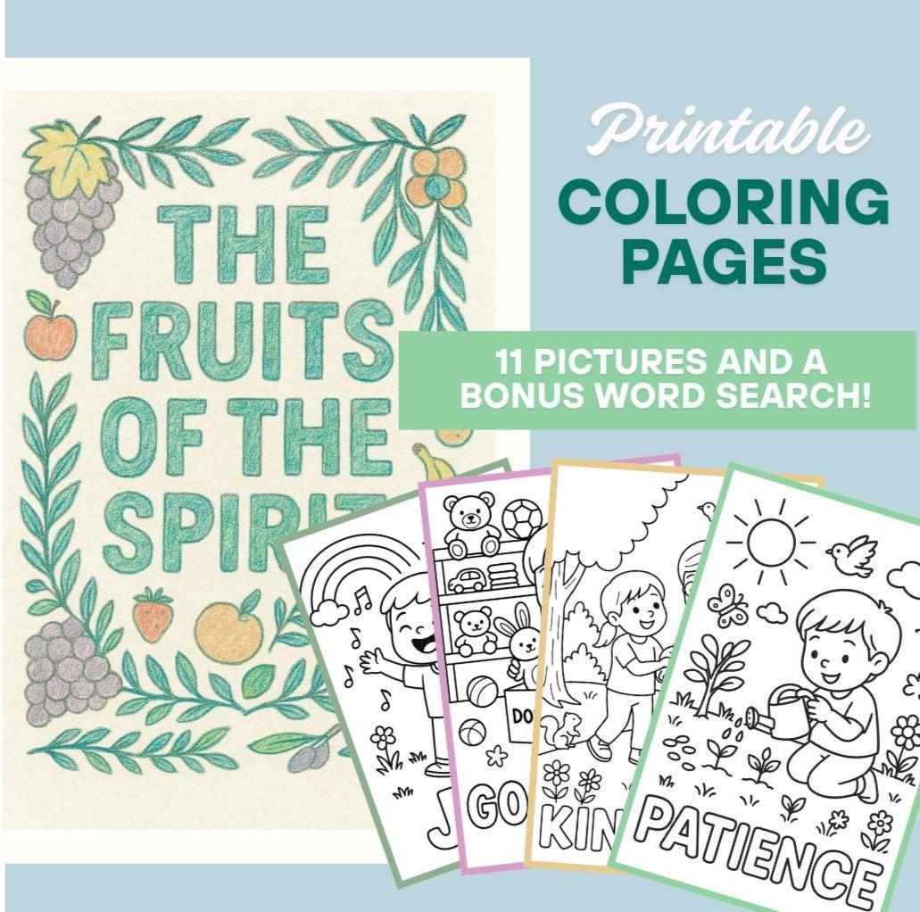 Fruits of the Spirit Coloring Pages – Christian Bible Verse Coloring ...