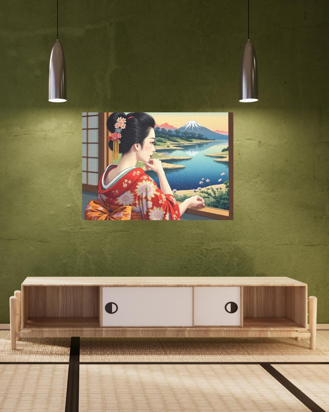 Silent Gaze: A Kimono Poem by the Lake - Etsy
