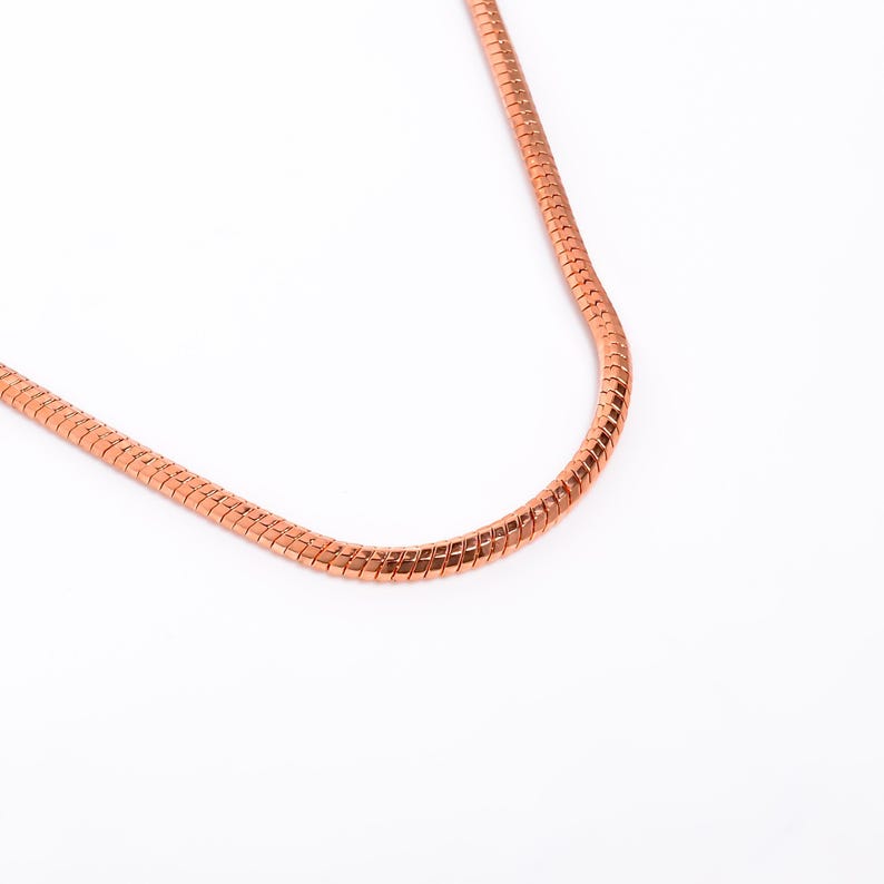 Rose Gold Snake Chain Necklace for Women | Rose Gold Plated Flat Chain ...