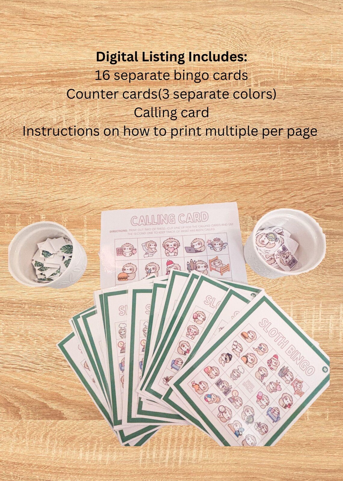 Sloth Bingo Printable Game | Kids Birthday Party Game | Classroom ...