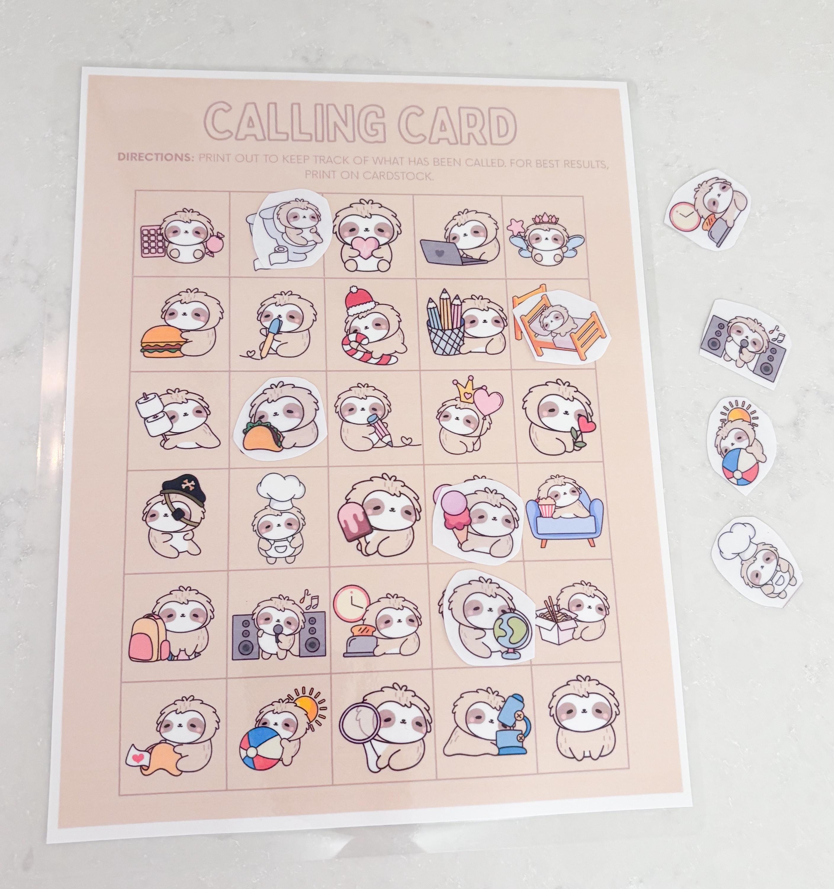 Sloth Bingo Printable Game | Kids Birthday Party Game | Classroom ...