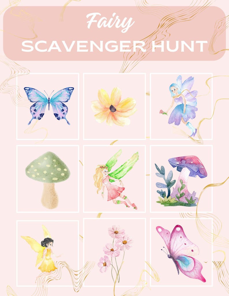 Fairy Garden Scavenger Hunt – Printable Kids Activity – No-edit PDF ...