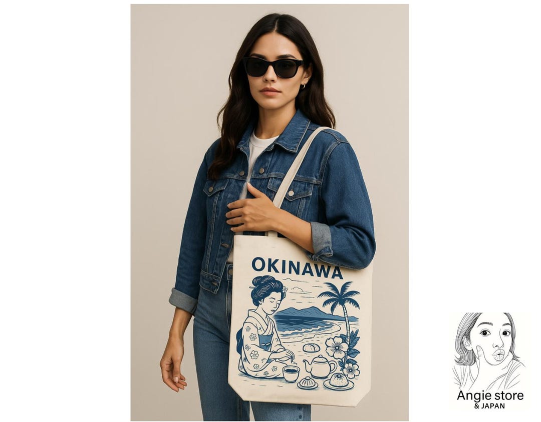 Japanese Culture Tote Bag – Okinawa-inspired Design, Stylish Shoulder ...