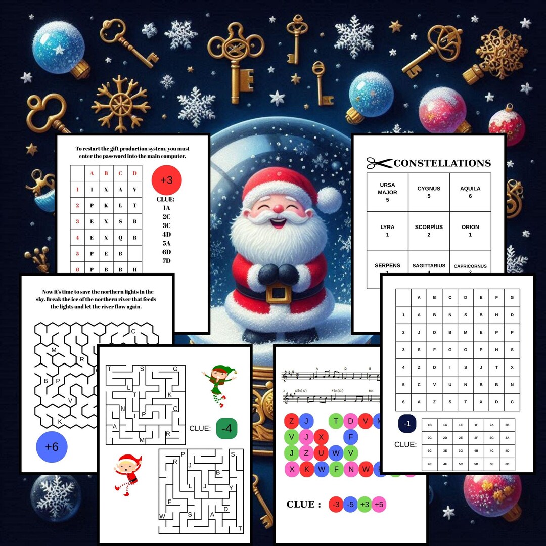 Save Santa Escape Room Game, Printable PDF Puzzles for Kids & Family - Etsy