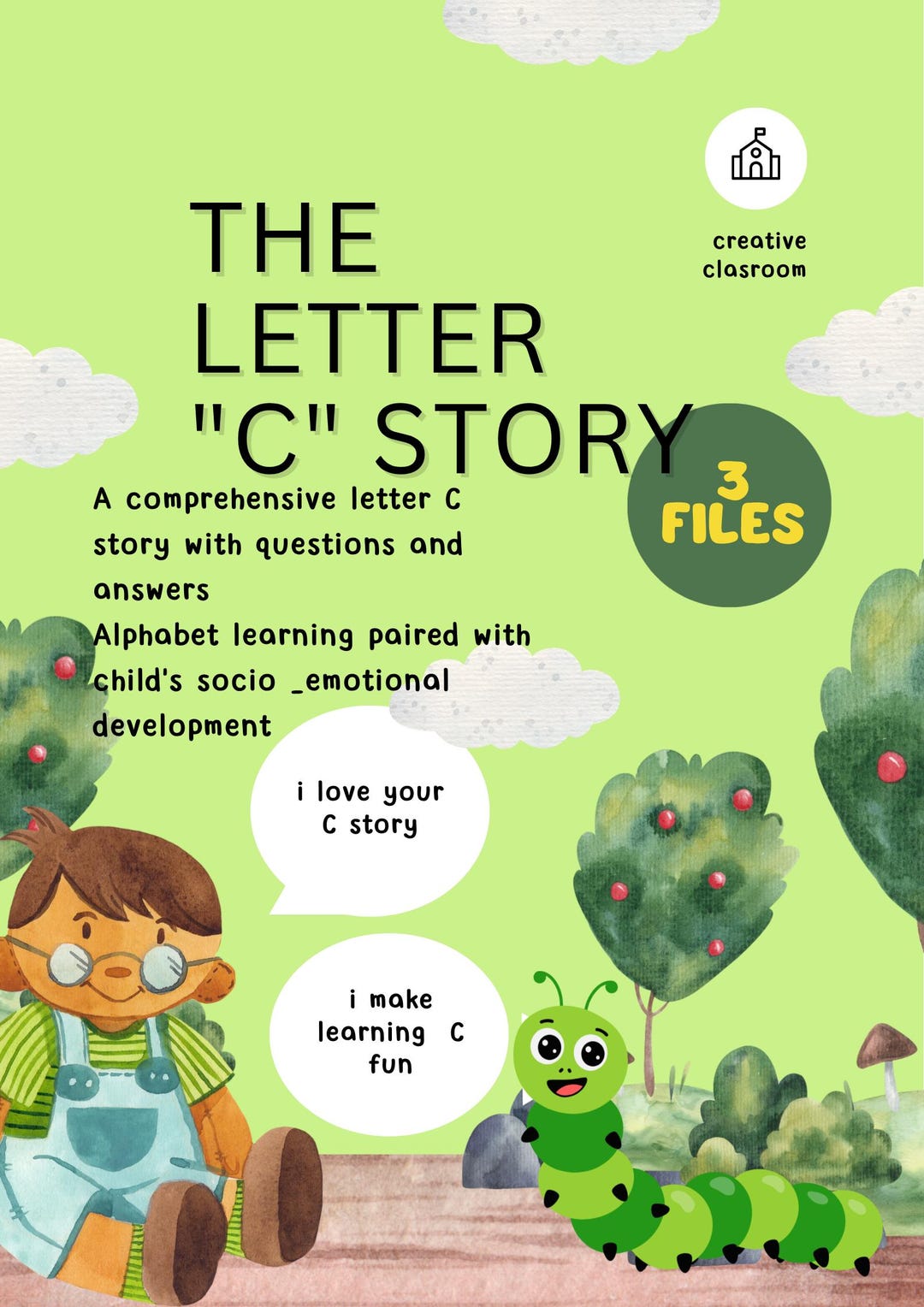 Letter C Story Worksheets: Alphabet Learning, Emotional Development ...