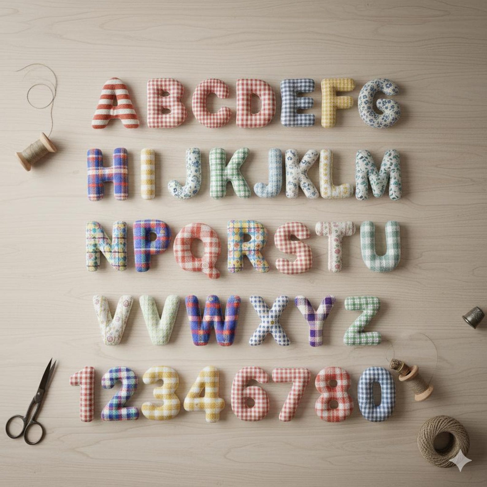 5 Inch Fabric Alphabet Letters and Numbers Pattern Template,fabric ...