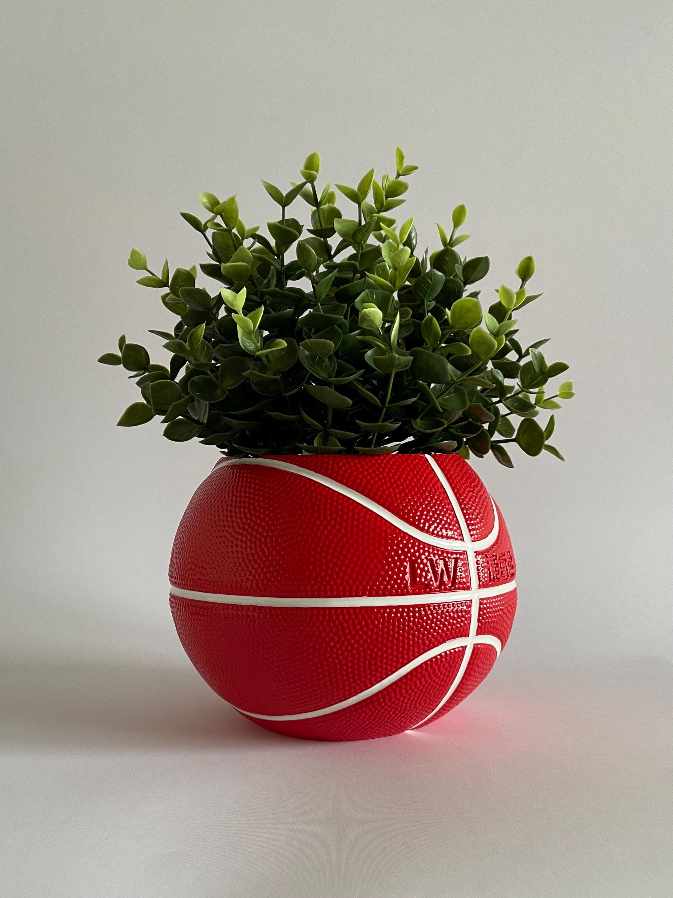 Basketball Planter Pot for Boys Room, Sport Ball Plant Pot, Unique Teen ...