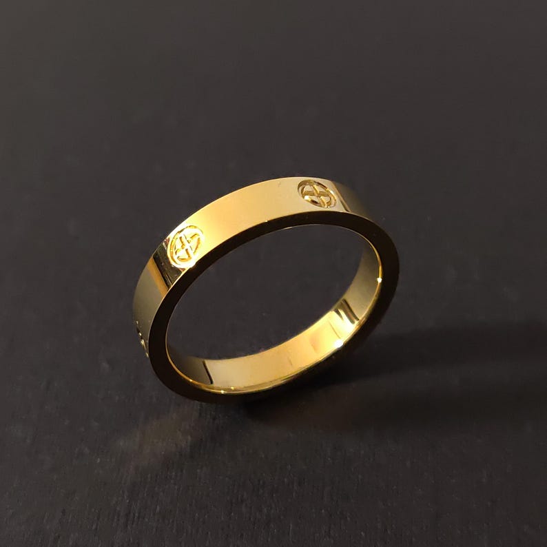 Positive Love Ring in Yellow Gold, Silver, and Rose Gold - Etsy