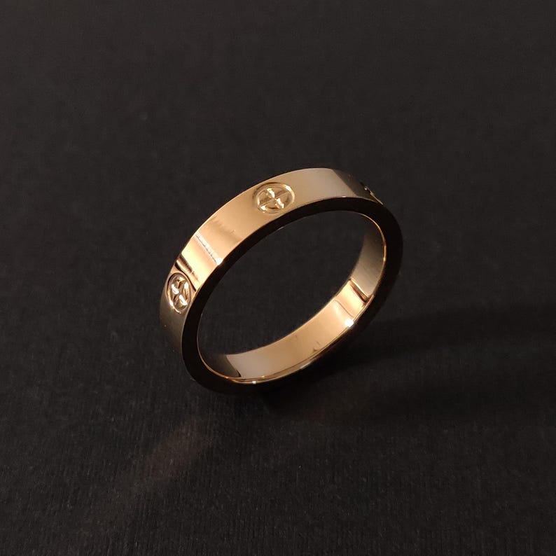 Positive Love Ring in Yellow Gold, Silver, and Rose Gold - Etsy