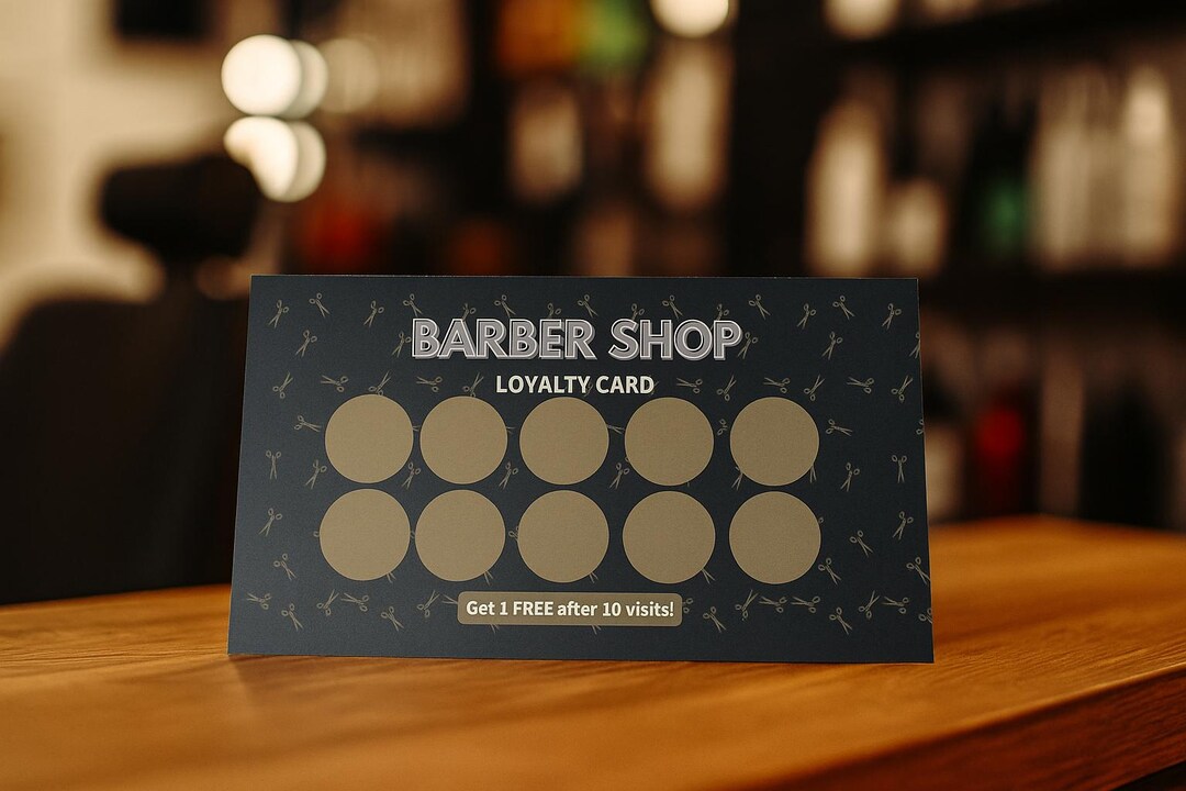 Editable Canva Loyalty Card Template – Barbershop & Hair Salon Punch ...