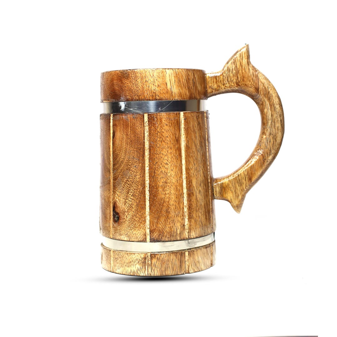 Handmade Wooden Beer Tankard Mug: Traditional Rustic Style (24 Oz) - Etsy
