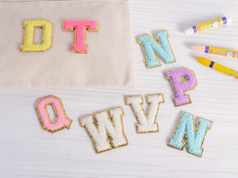Stick on Chenille Letter Patch, Adhesive Letter Patches for Bags & Hats ...