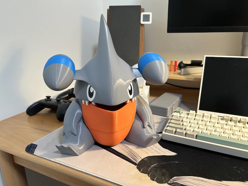 Gible Trash Bin Stl | 3d Printable Pokemon Inspired Large Garbage Can ...