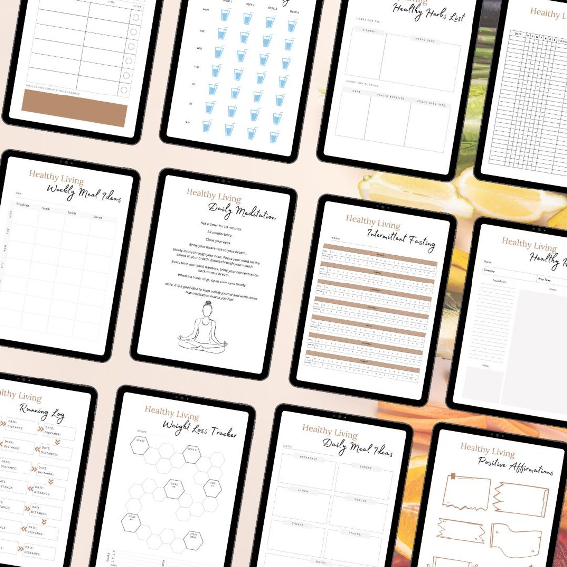 Printable Healthy Living Journal: Wellness Planner & Habit Tracker ...