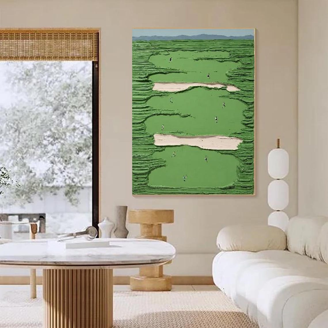 Golf Course Oil Painting Textured Oil Painting With Layered Greens&sand ...
