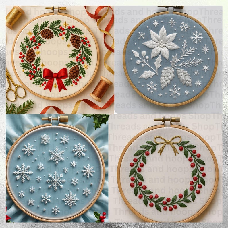 MINI COLLECTION, Christmas and Winter Hand Embroidery Pattern ...