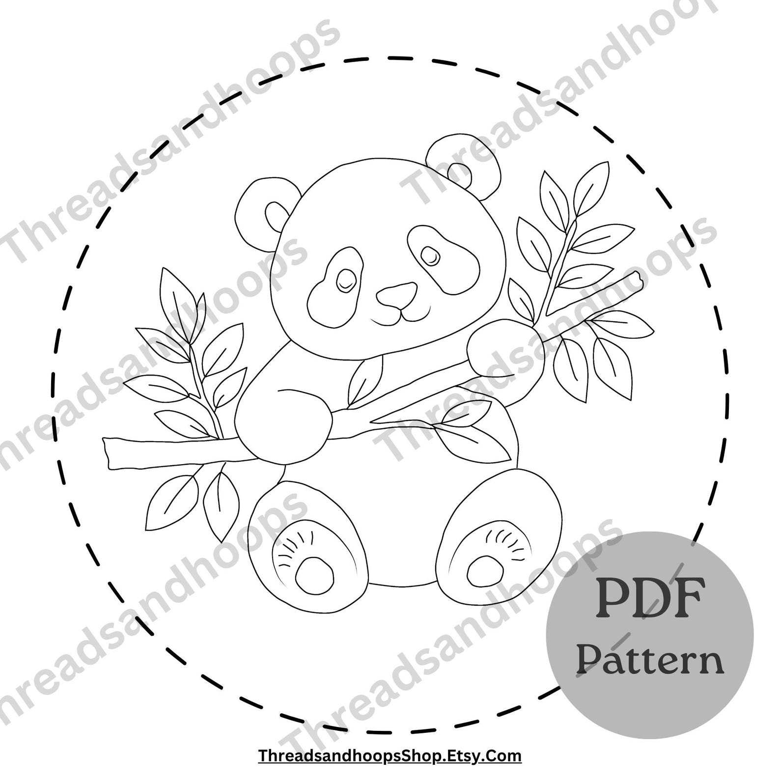 Panda Hand Embroidery Pattern, Beginner Winter Design (PDF) - Etsy