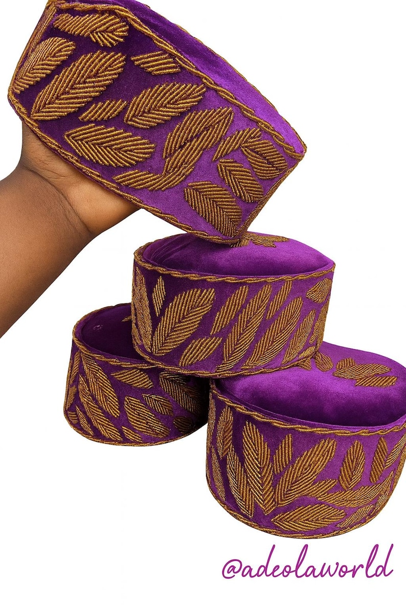 Igbo Ozo Cap: African Velvet Beaded Wedding Hat - Etsy