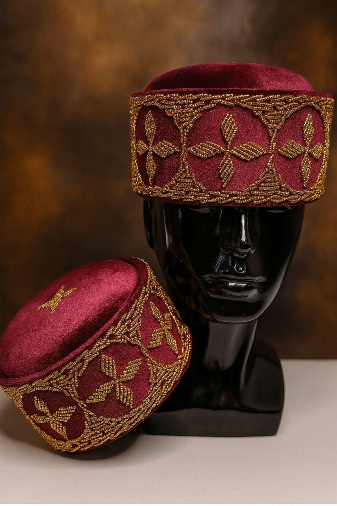 Igbo Ozo Cap: African Velvet Beaded Wedding Hat - Etsy