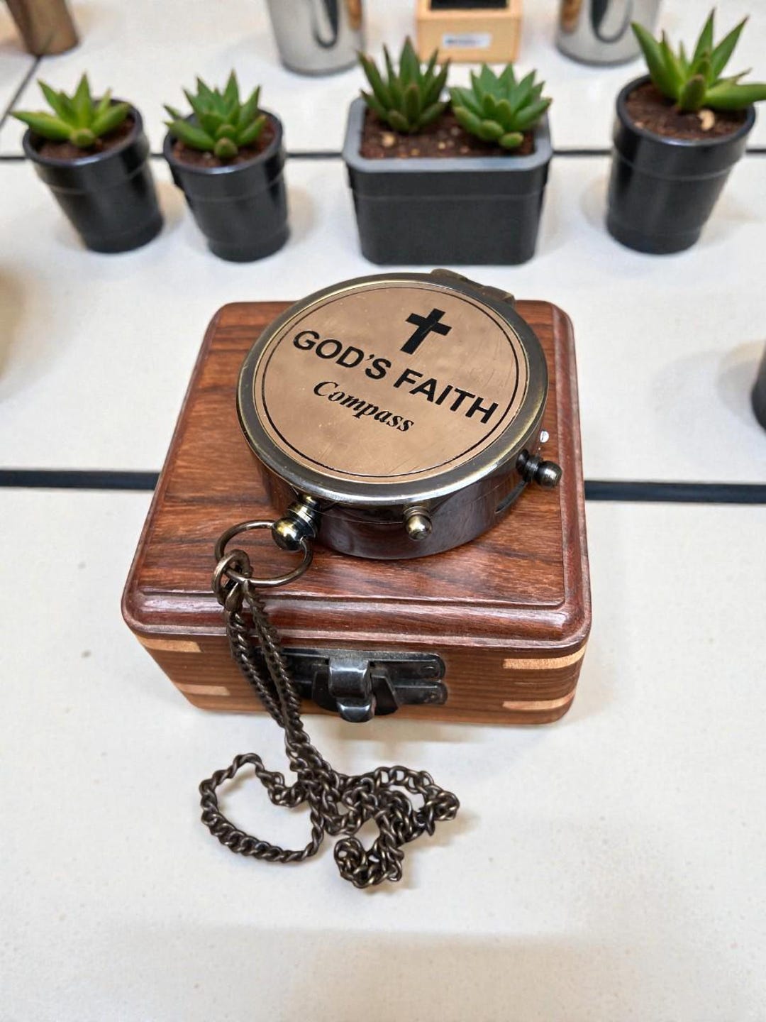 Personalized Christian Brass Compass – God’s Faith Engraved Compass ...