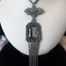 Goldette NY Vintage Gray Glass Bezel Set Gothic Pendant - Etsy