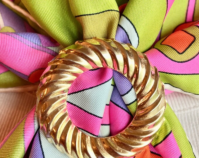 Vintage Circle Scarf Slide, Geometric Vintage Scarf Clip, Scarf Lover ...