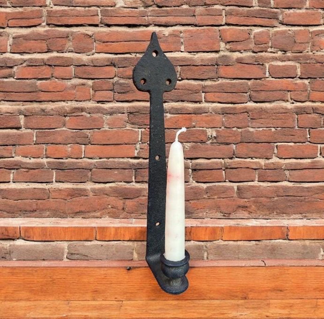 Vintage Cast Iron Wall Sconce: Primitive Colonial Candle Holder - Etsy